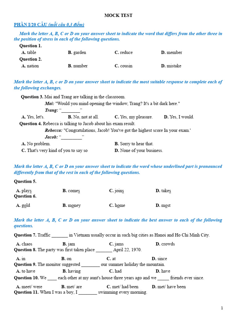 Mock Test | PDF | Energy Conservation