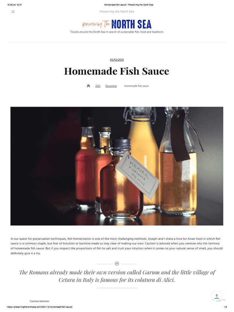 Homemade fish sauce - Preserving the North Sea | PDF | Cuisine | Foods