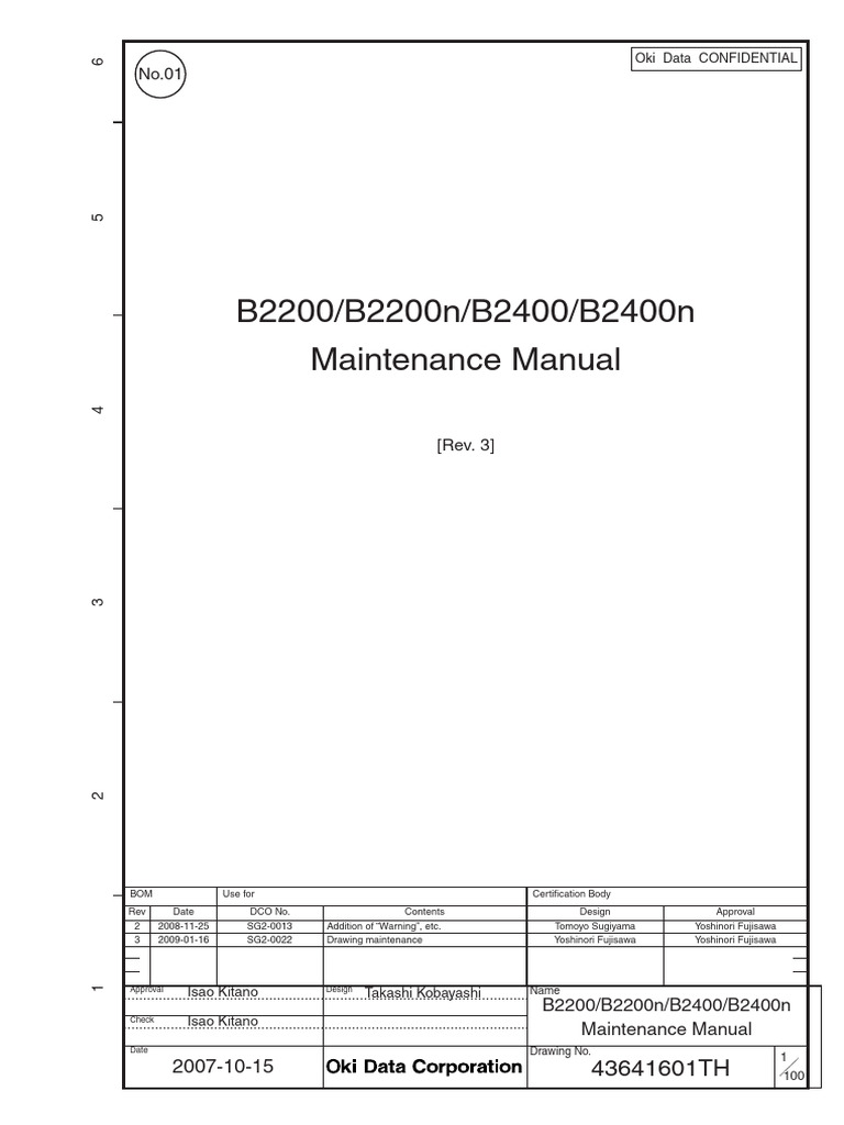 B2200/B2200n/B2400/B2400n Maintenance Manual | PDF | Electrical ...