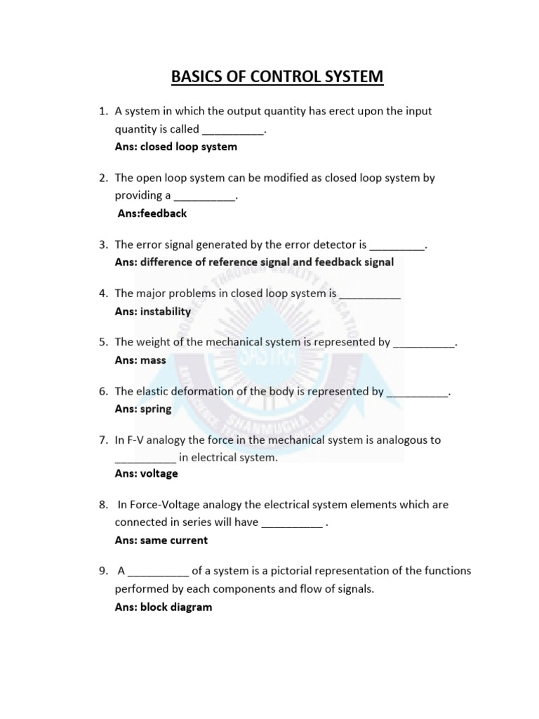 Basics of Control System124 | PDF | Damping | Electrical Engineering