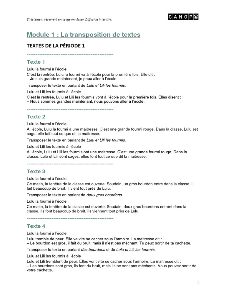 Transpositions de textes pour enfants | PDF | Le Petit Chaperon rouge ...
