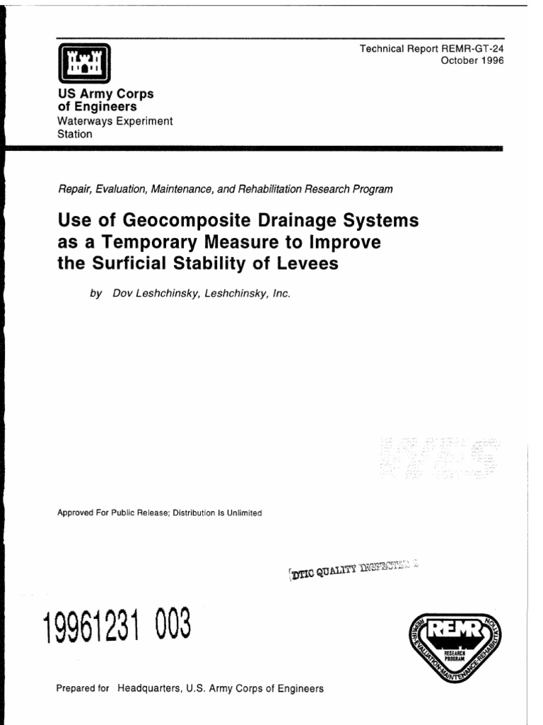 Geocomposite Drainage for Levee Stability | PDF | Drainage | Creep (Deformation)