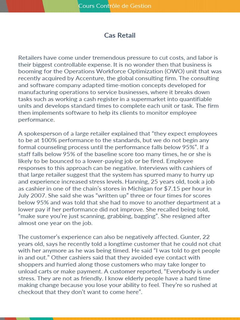 Cas Retail | PDF | Retail | Business Economics