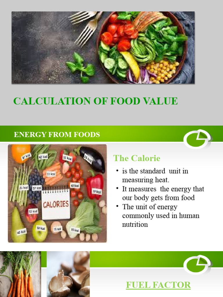 Calculation of Food Value Slide 2 (LAB) | PDF