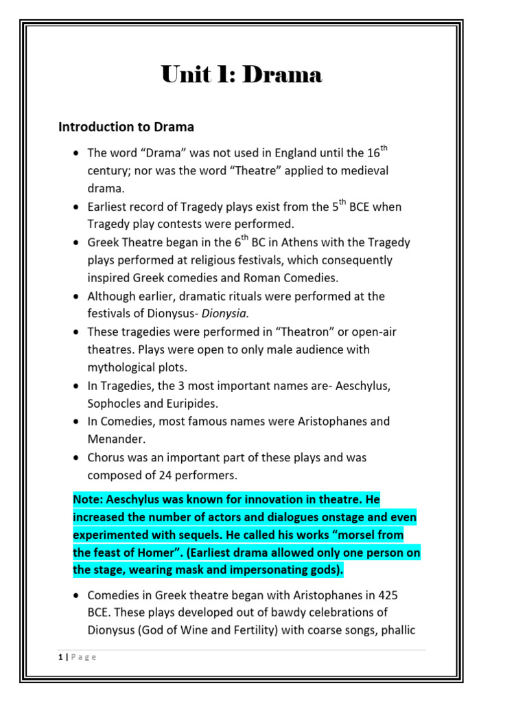 Drama | PDF | Theatre | Tragedy