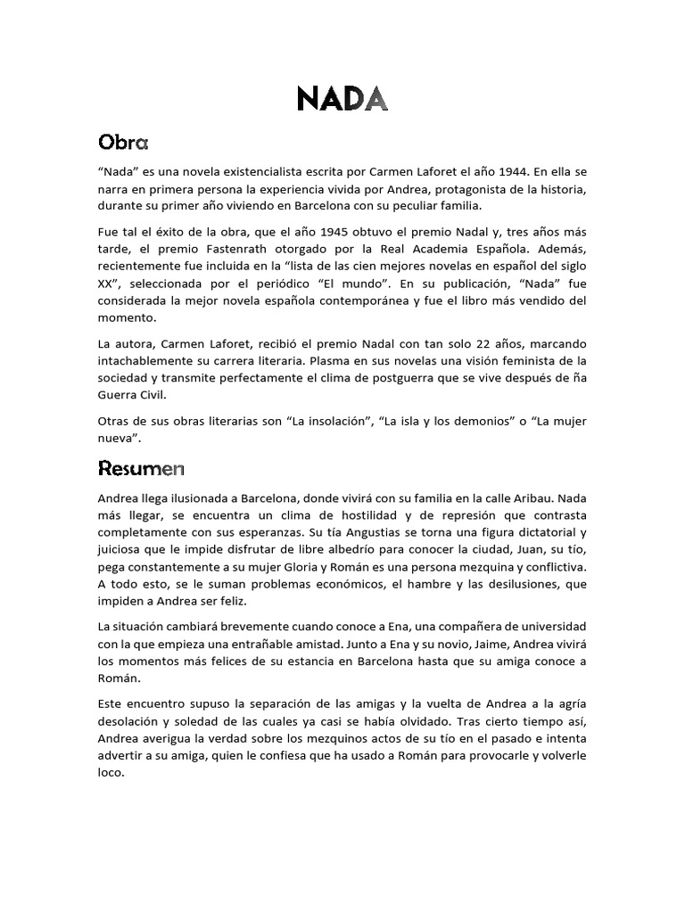 Nada | PDF | Clásicos | Ficción general