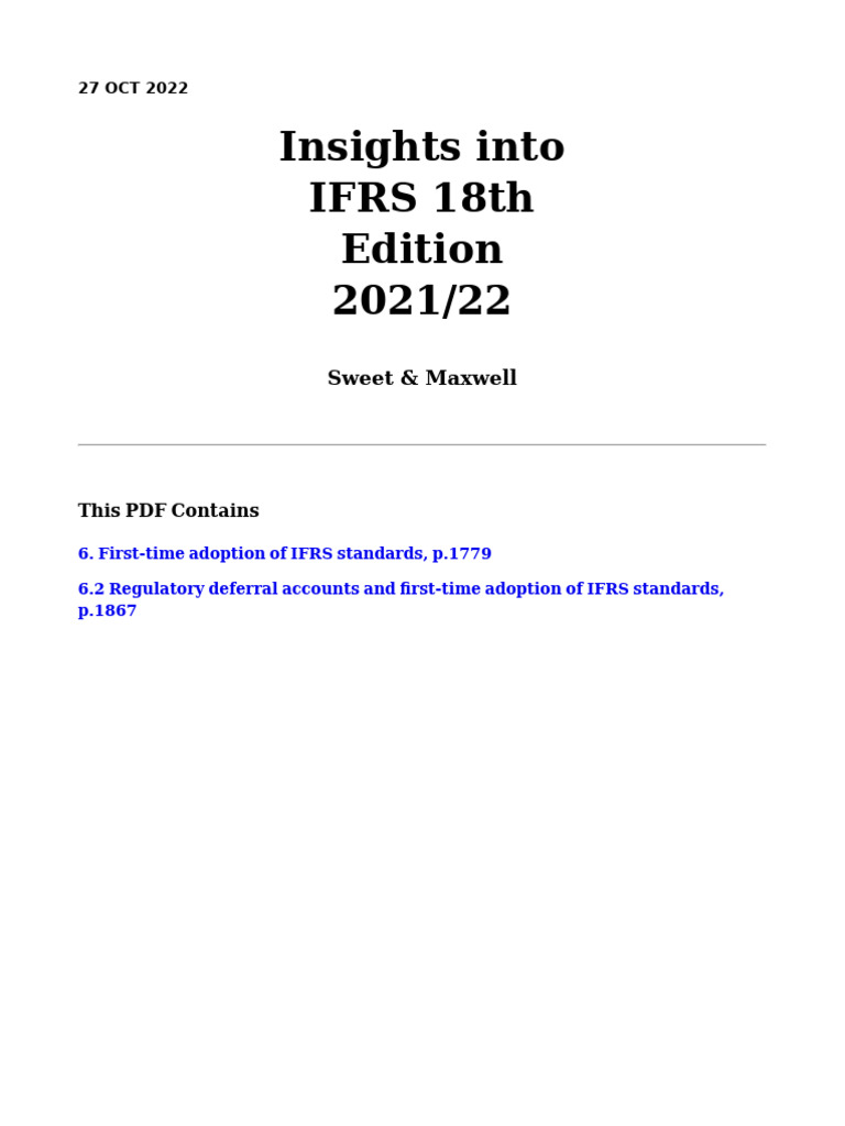 IFRS 18th Edition Adoption Insights | PDF | International Financial ...