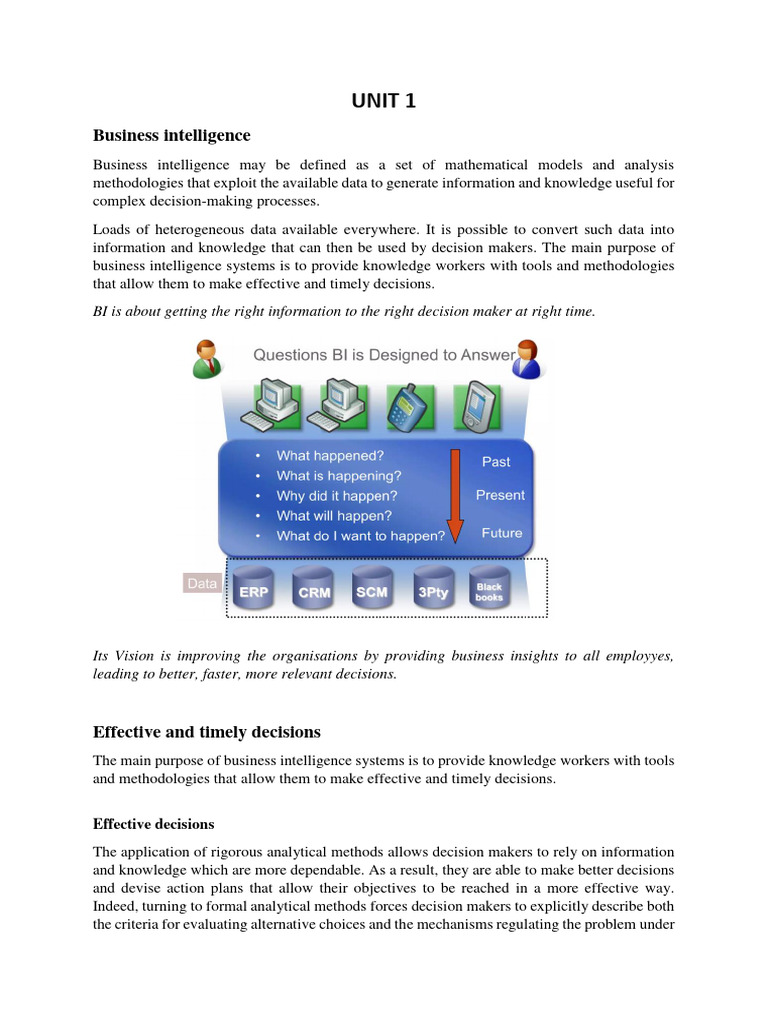 Unit 1 Pp Pdf Business Intelligence Data Analysis