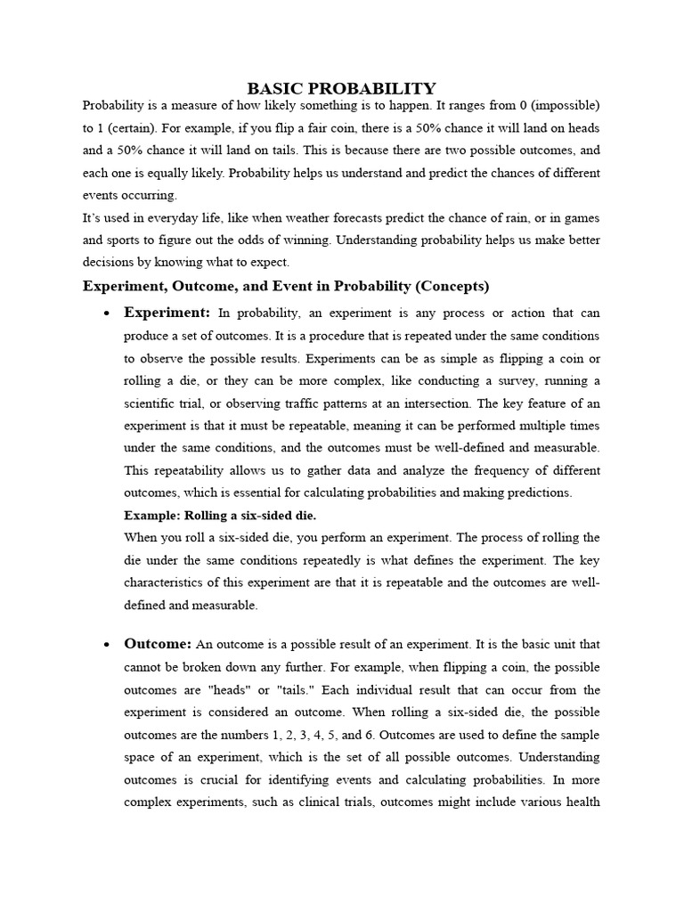 Basic Probability | PDF | Probability | Risk