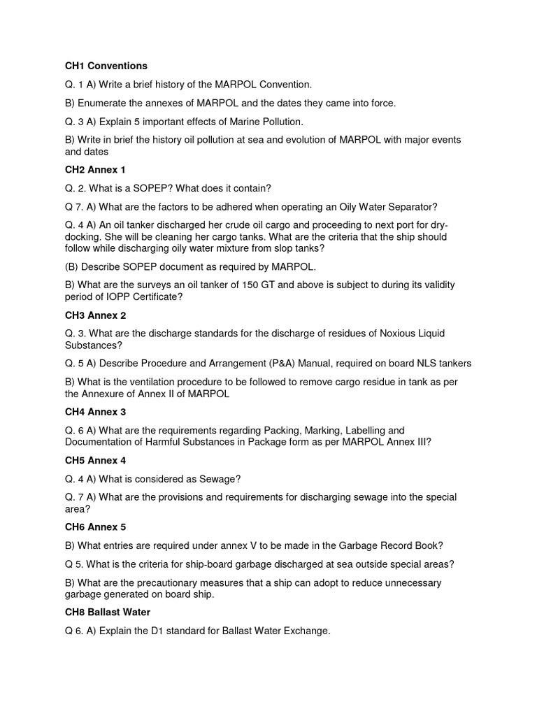 Marpol Imp Q | PDF | Ships | Oil Tanker