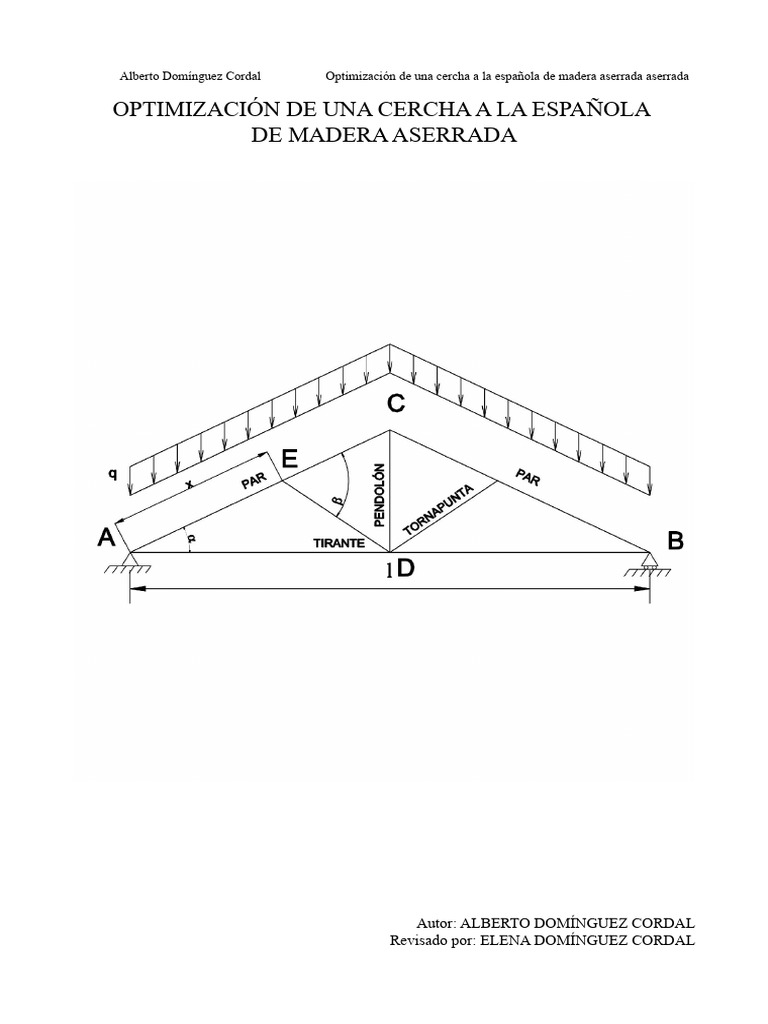 Optimización de Una Cercha A La Española de Madera Aserrada | PDF | Braguero | Pandeo