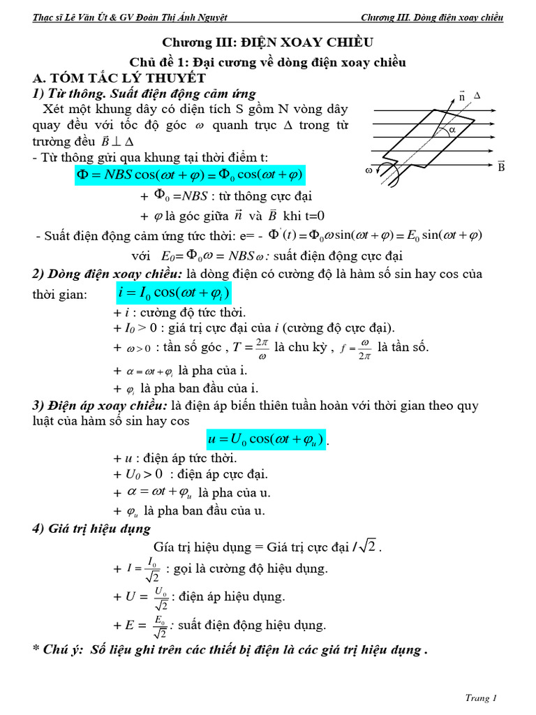 Điện-xoay-chiều-chủ-đề-1-và-2 | PDF