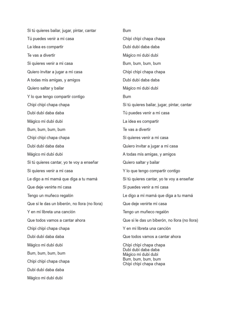 Dubi Dubi Daba Daba Spanish Song | PDF | Música grabada | Singles (Música)