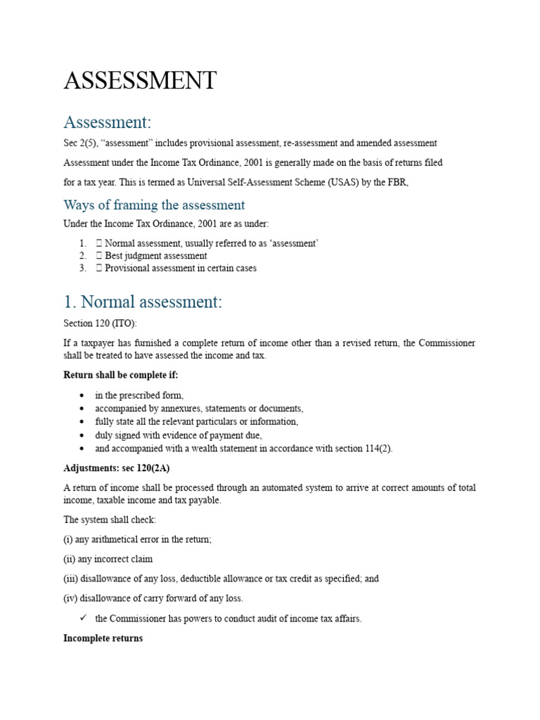 Taxation Assessment | PDF | Taxes | Income Tax