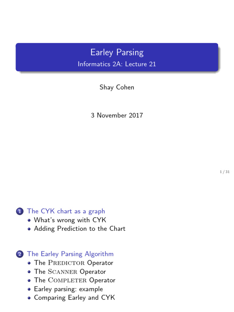 Unit 4 Earley Parser | PDF | Formalism (Deductive) | Language Mechanics