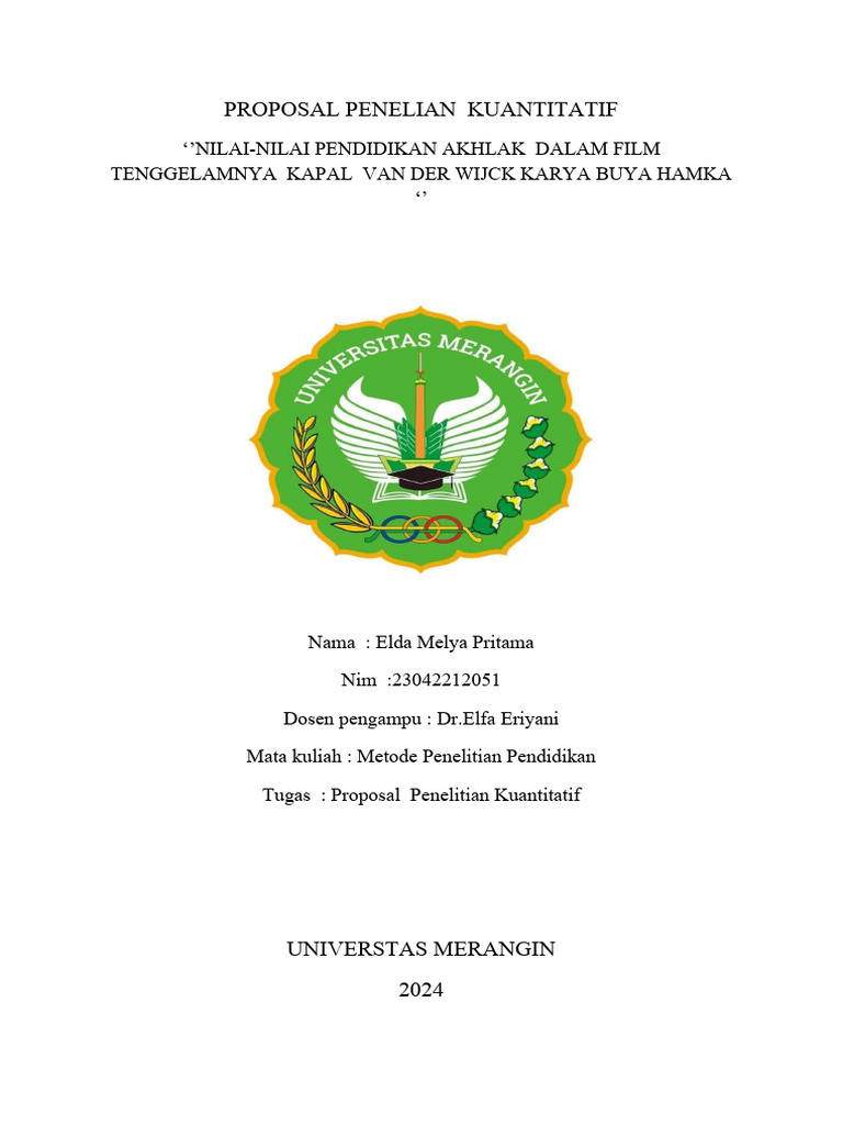 Proposal Penelitian Kuantitatif | PDF
