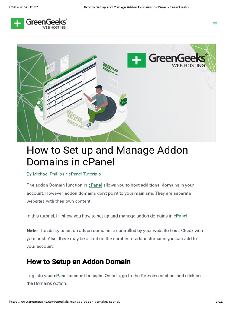How To Set Up and Manage Addon Domains in Cpanel - GreenGeeks | PDF ...