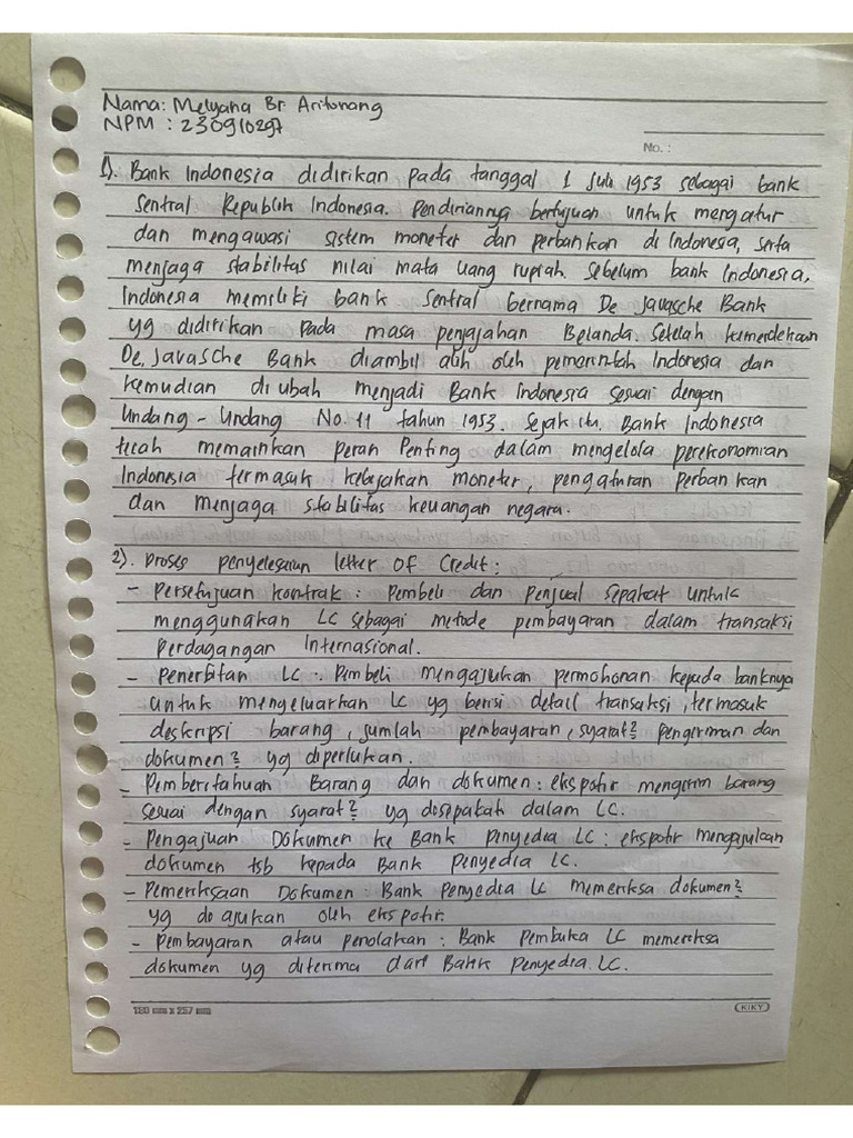 Melyana BR Aritonang Quis Produk Jasa Dan Bank | PDF