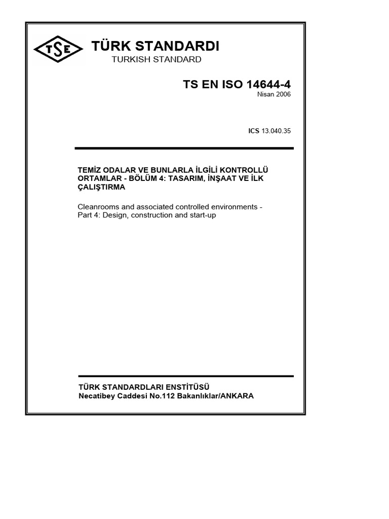 TS en Iso 14644-4 | PDF