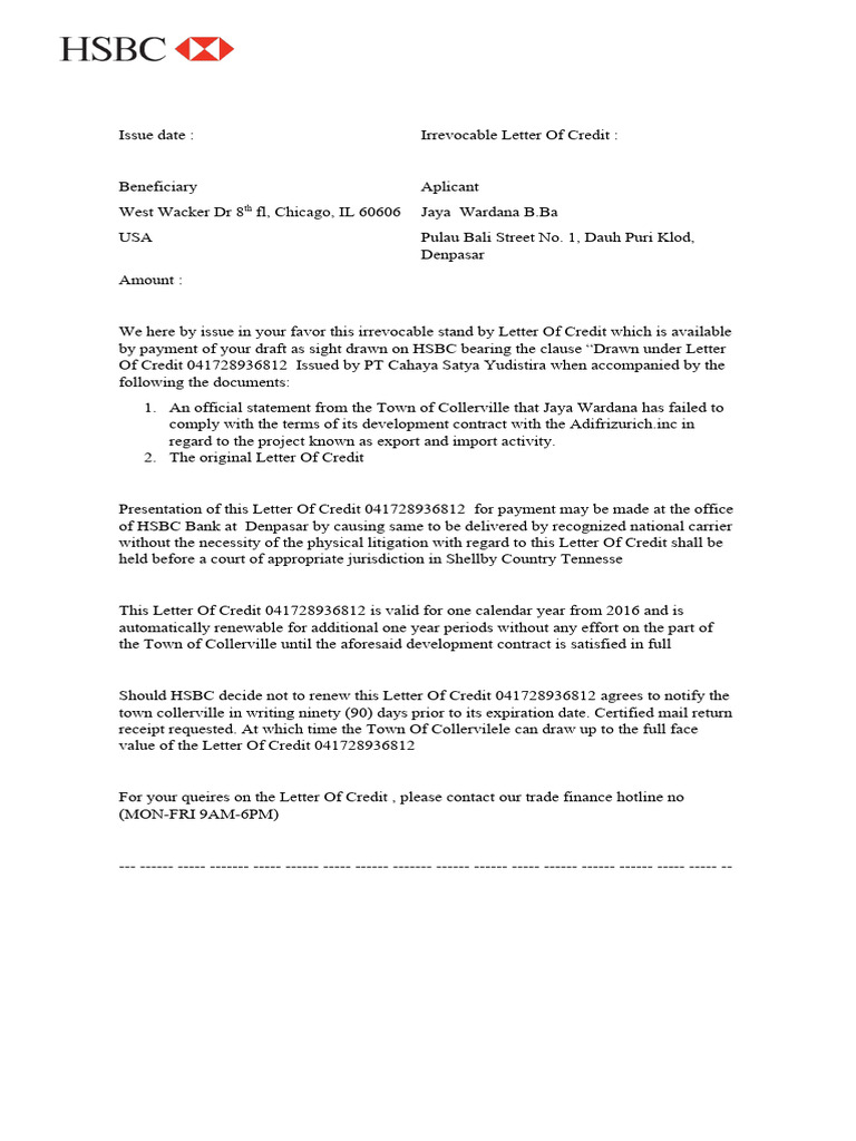 Letter of Credit | PDF | Business
