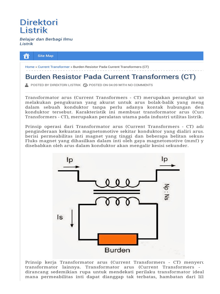 Burden Resistor pada Transformator Arus | PDF