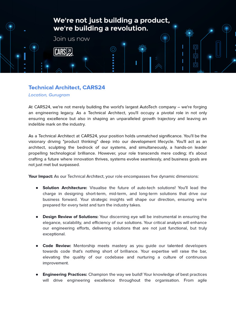 JD - Tech Arch | PDF | Leadership | Innovation