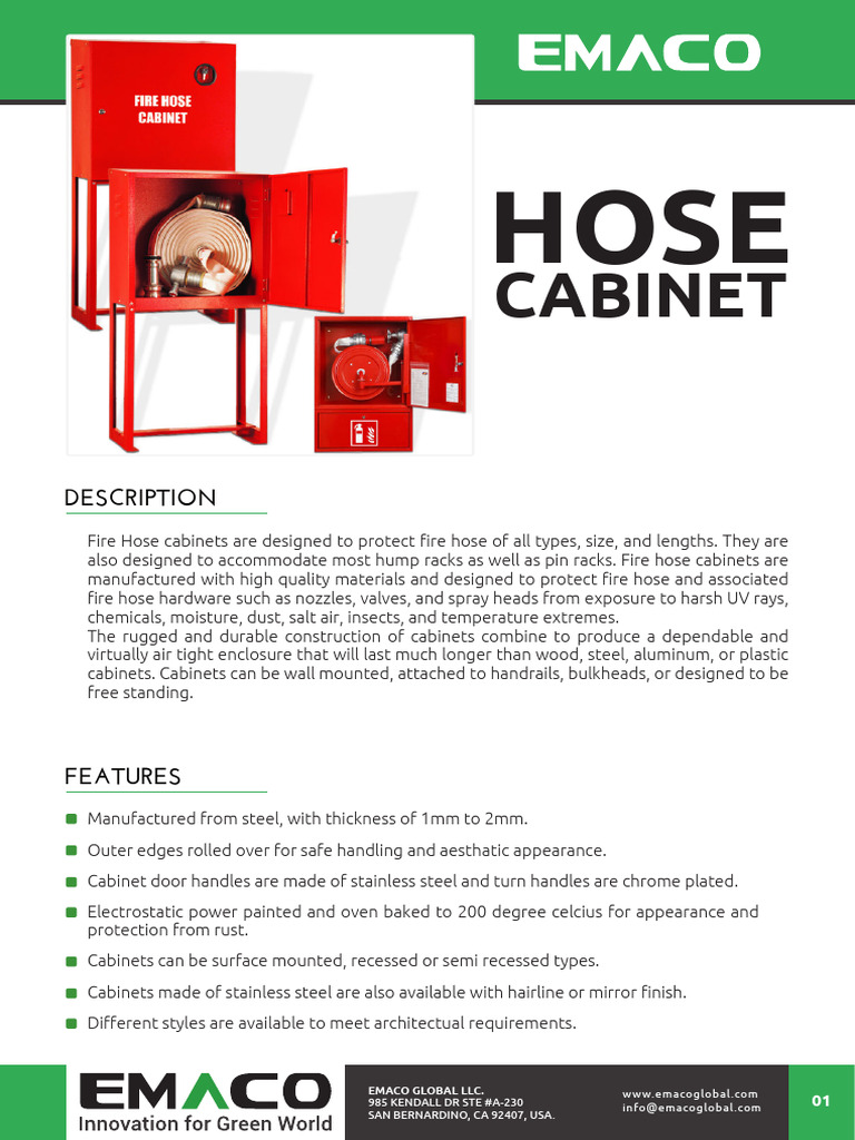 Emaco Fire Hose Cabinet Catalogue | PDF | Materials