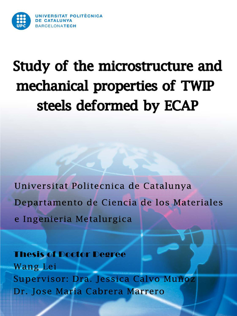 Study of the microstructure and mechanical properties of TWIP steels ...