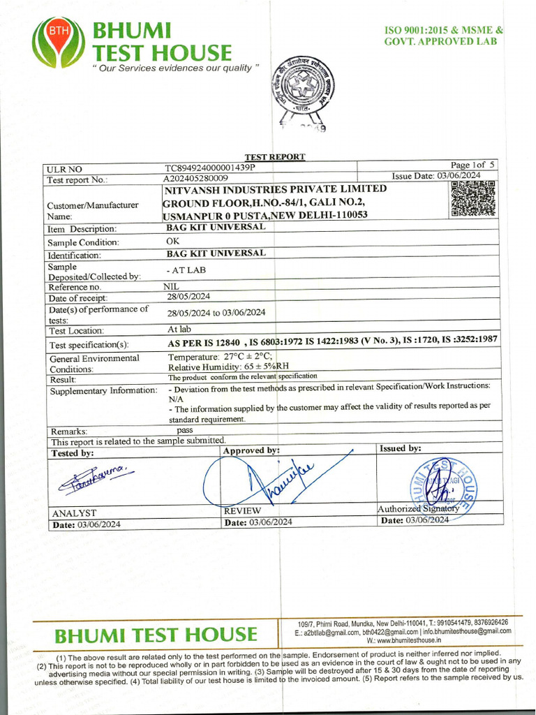 Bag Kit Universal | PDF