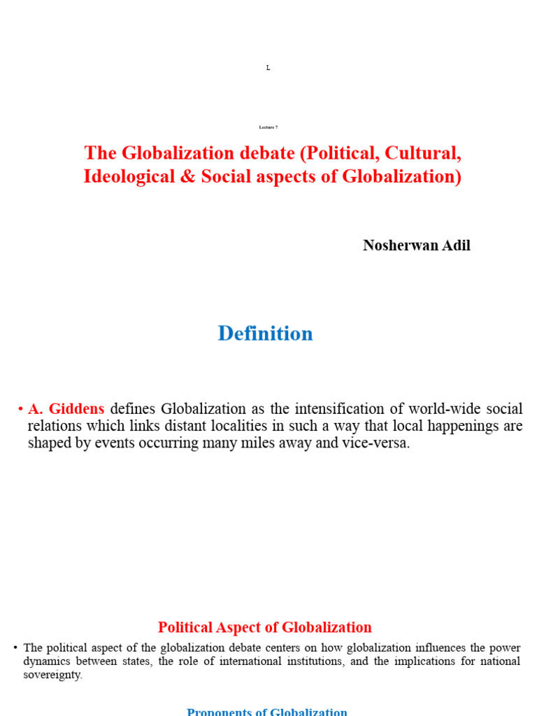 The Globalization Debate (Political, Cultural, Ideological & Social ...
