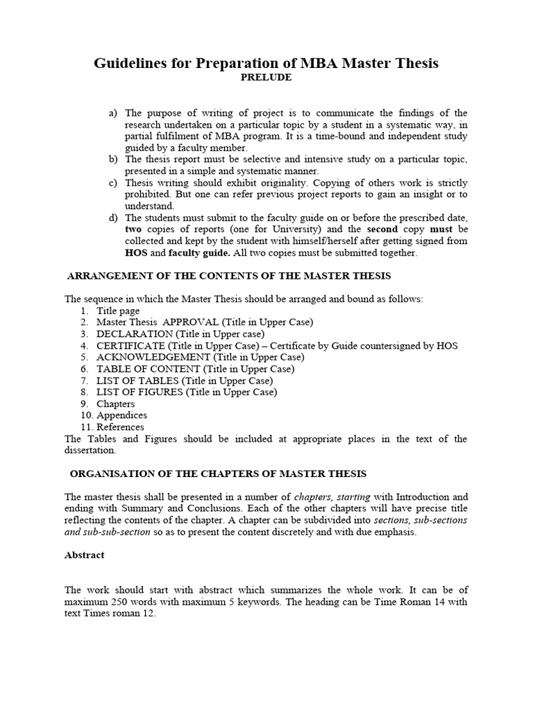 Master Thesis Guidelines 2024 | PDF | Thesis | Methodology