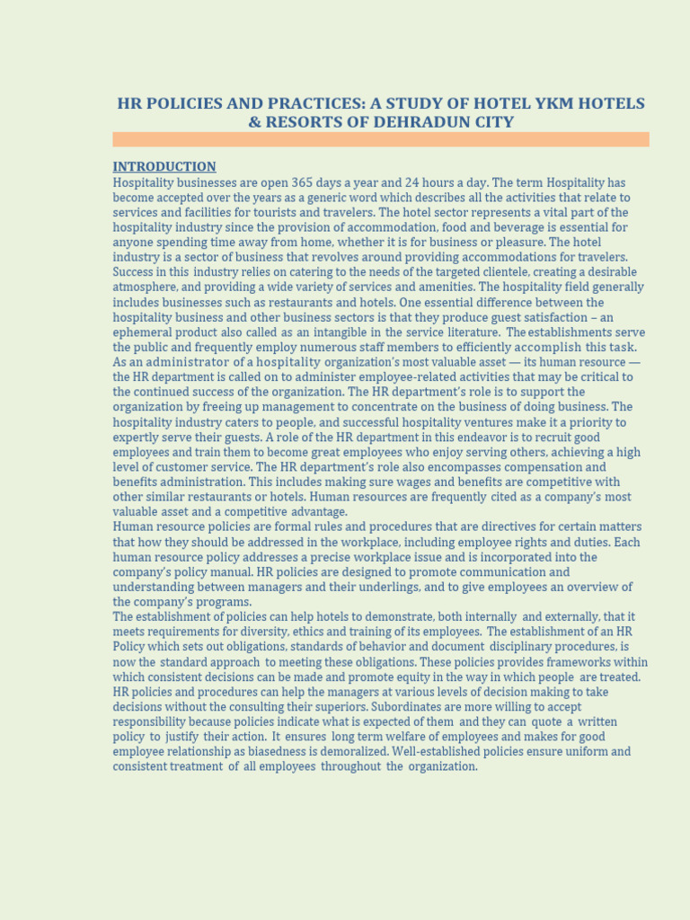 HR Policy | PDF | Human Resources | Policy