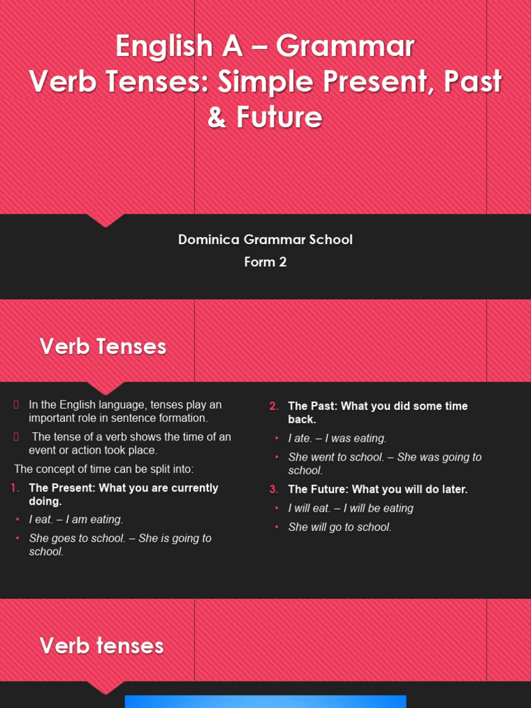English A - Grammar - Simple Verb Tenses | PDF | Grammatical Tense ...