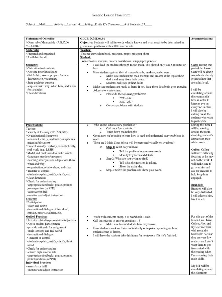 Lesson 4 (1-4) | Download Free PDF | Lesson Plan | Cognition