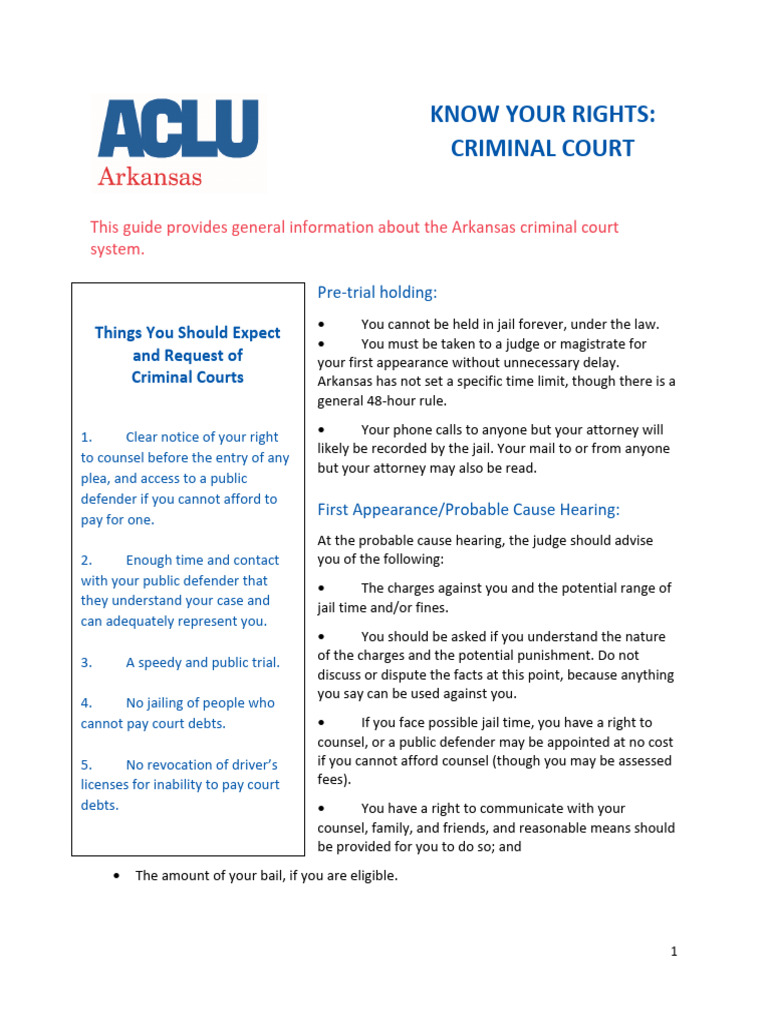 know_your_rights_criminal_court_2019-12-31_full_size | PDF | Bail ...
