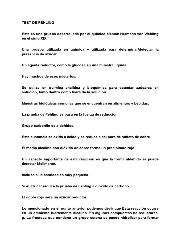 Pràctica de Laboratori Test de Fehling | PDF | Carbohidratos | Química