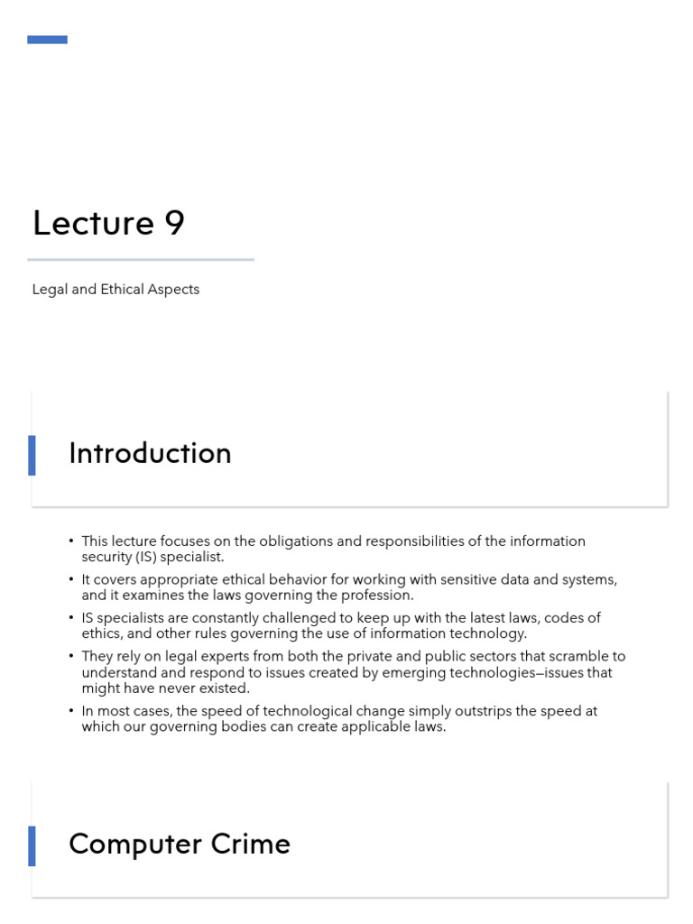 Legal and Ethical Aspect - Cybersecurity | PDF | Patent | Privacy Legal and Ethical Aspect - Cybersecurity | PDF | Patent | Privacy