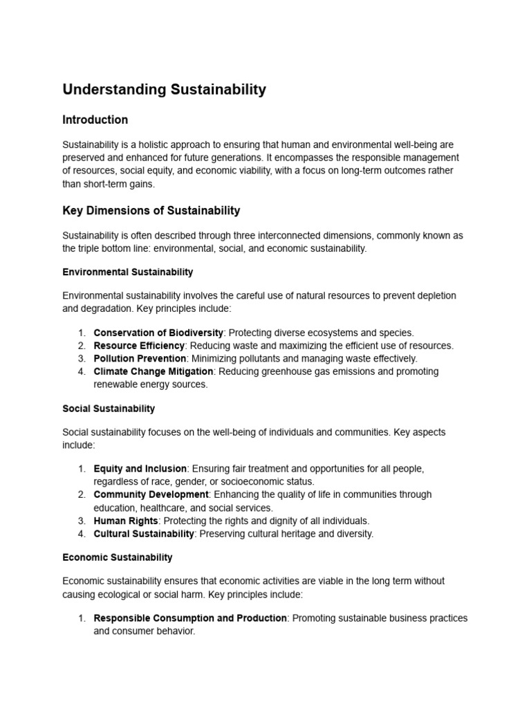 Understanding Sustainability | PDF | Sustainability | Renewable Energy