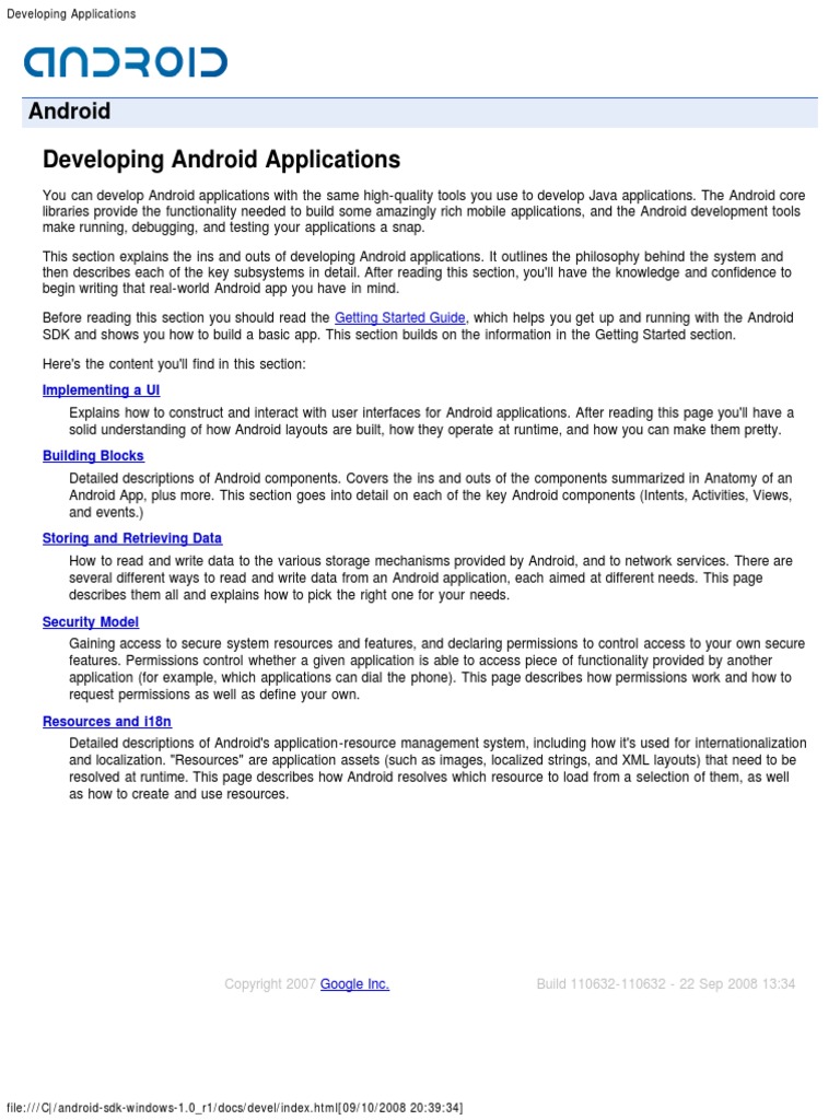 Android Developing Applications | PDF