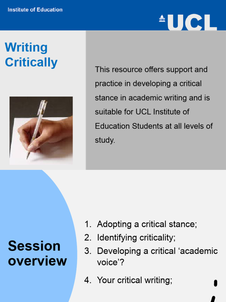 Writing Critically Slides | PDF | Critical Thinking | Learning