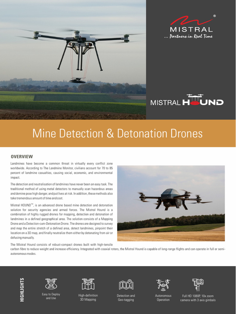 Mistral Hound: Drone Mine Detection System | PDF | Unmanned Aerial ...