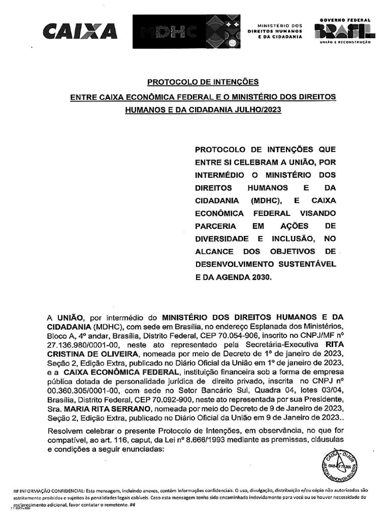 Protocolo de Intencoes MDHC CAIXA | PDF Protocolo de Intencoes MDHC CAIXA | PDF