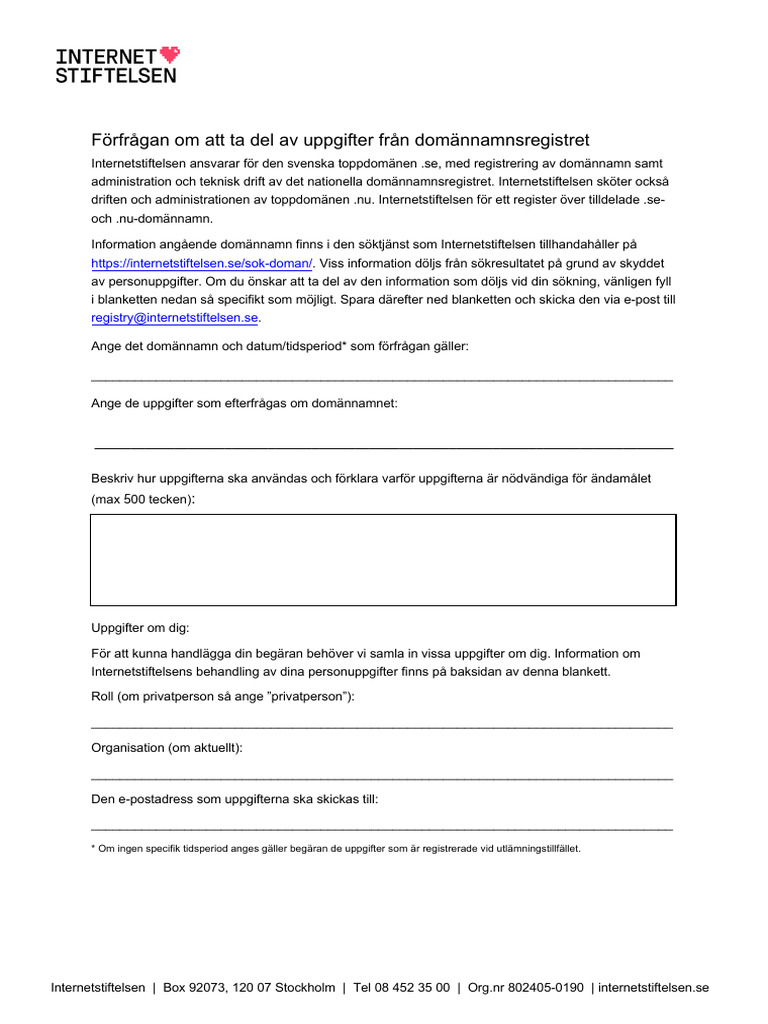 SV Blankett Ip Begaran | PDF