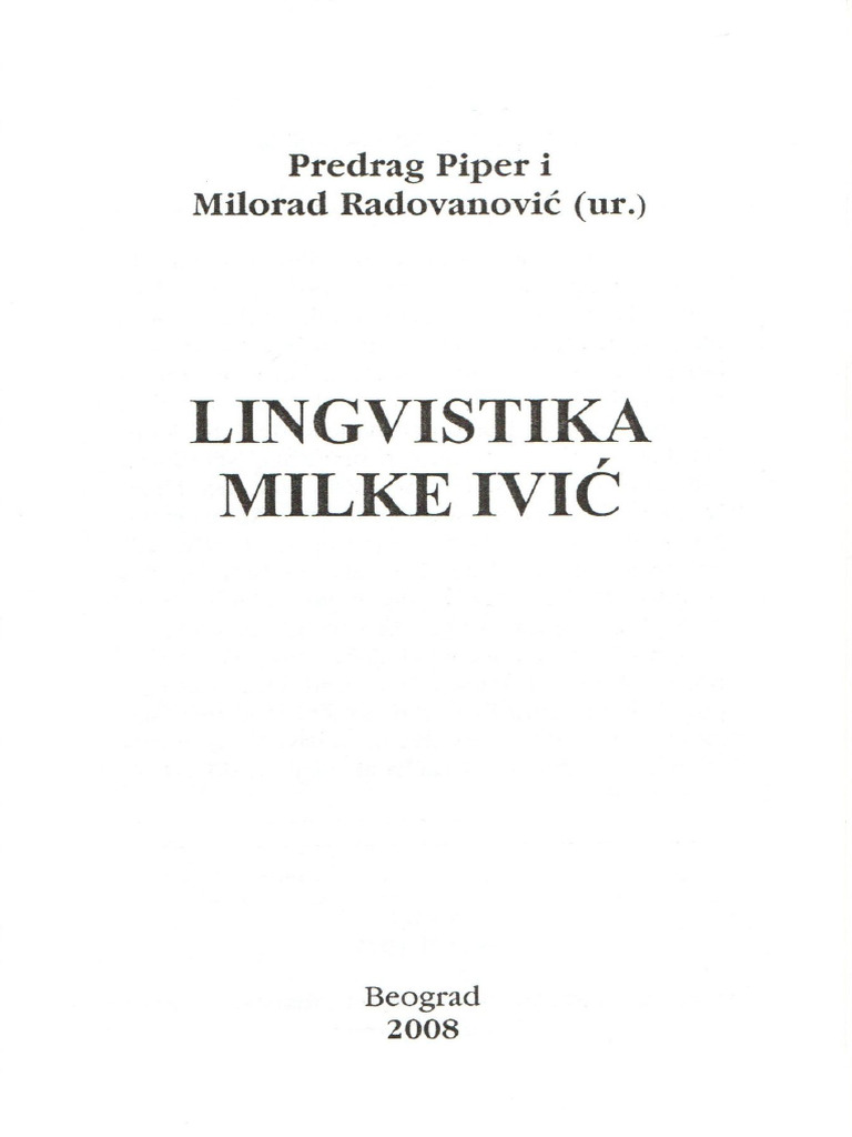 Miloradovic Milka Ivic 2008 | PDF