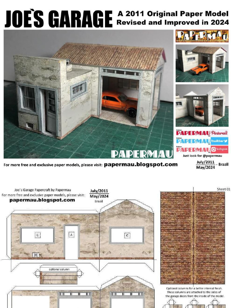 Joe's Garage Paper Model - by Papermau - 2011-2024 | PDF