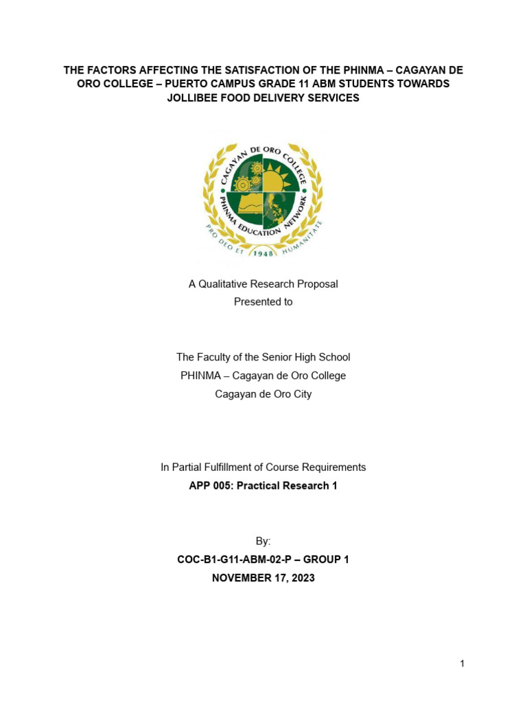 Abm 02-P, Group 1 - Chapter 1, 2, 3 - The Factors Affecting The ...