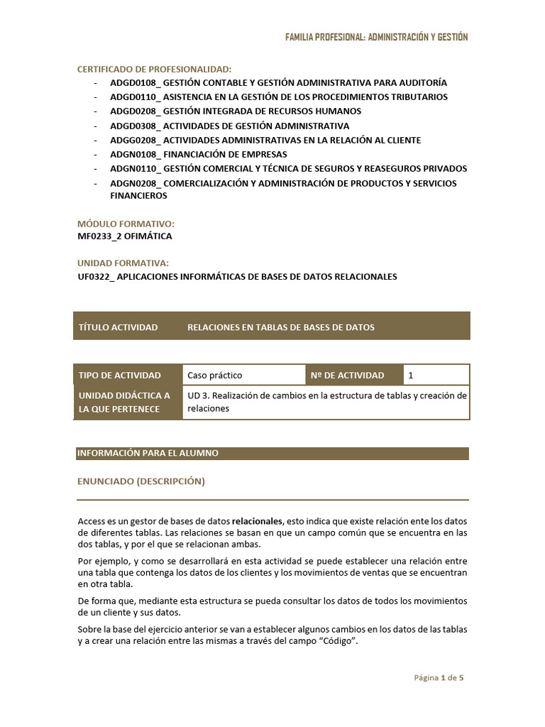 UF0322 - UD3 - ACTIVIDAD1 - CASO PRÁCTICO Alumno | PDF | Ventana (informática) | Bases de datos