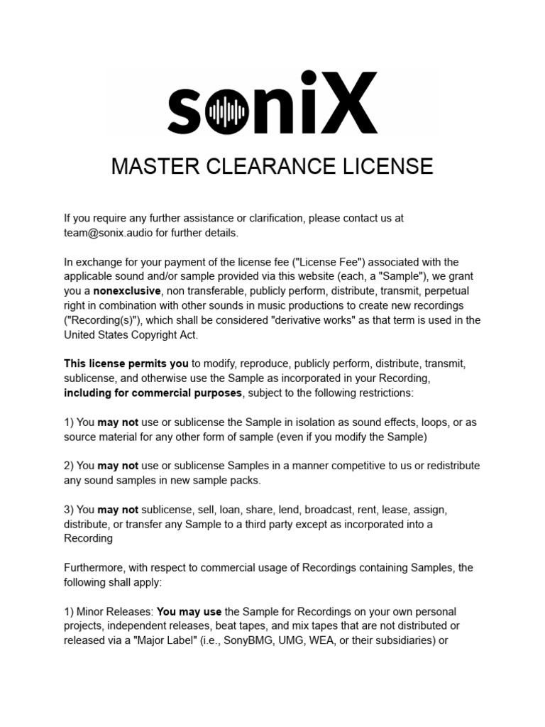 Master Clearance License Overview | PDF | License | Copyright Law