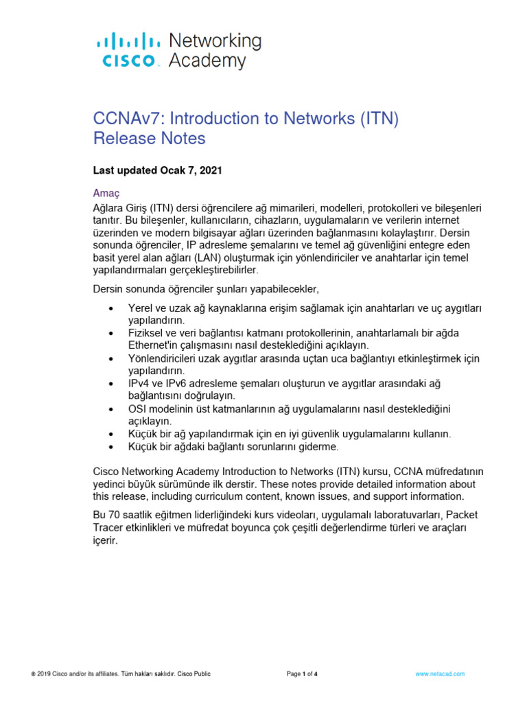 ITN v7 Release Notes - v1.1 | PDF ITN v7 Release Notes - v1.1 | PDF