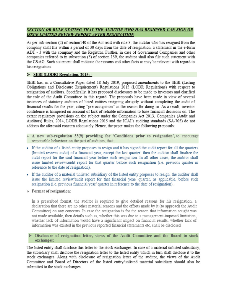 Auditor limited review report | PDF | Auditor's Report | Audit